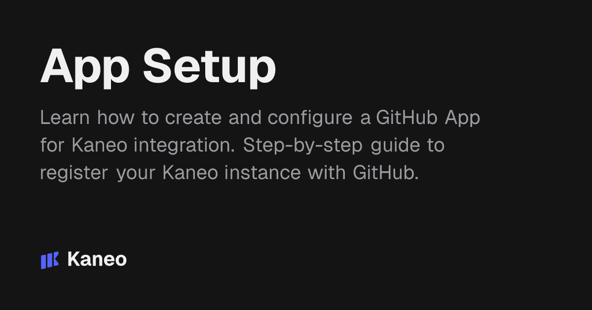 App Setup | Kaneo